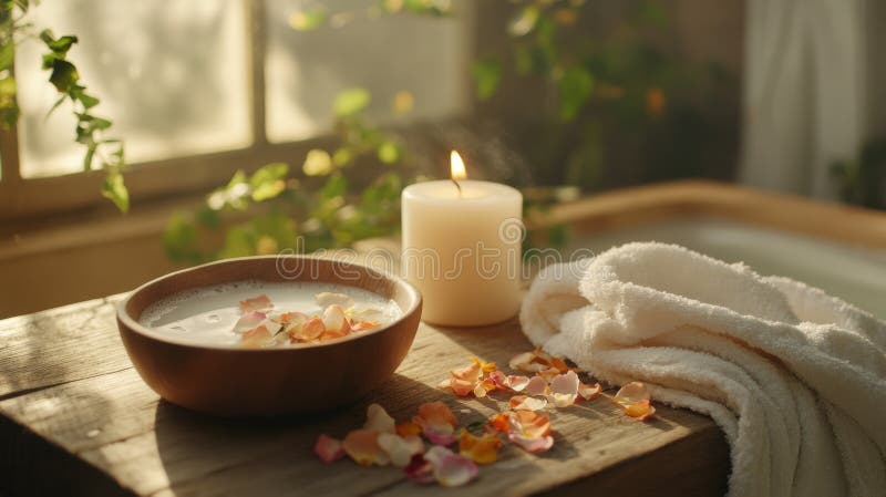 Rustic Spa-inspired Easter Self Care Moment with Candlelit Bath and ...