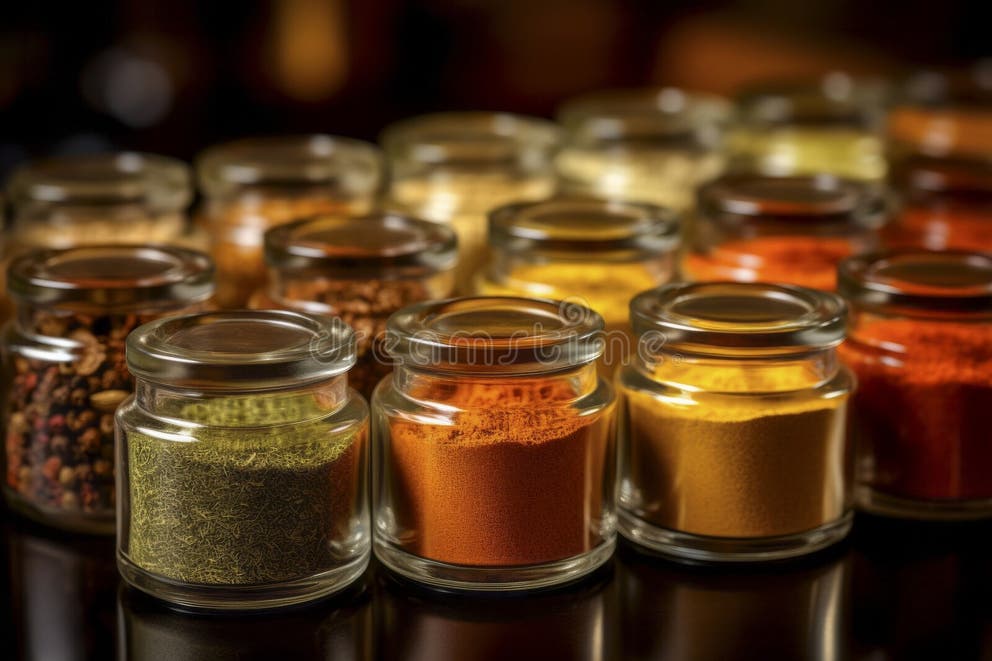 Rustic Spice Assortment Display Stock Illustration - Illustration of ...