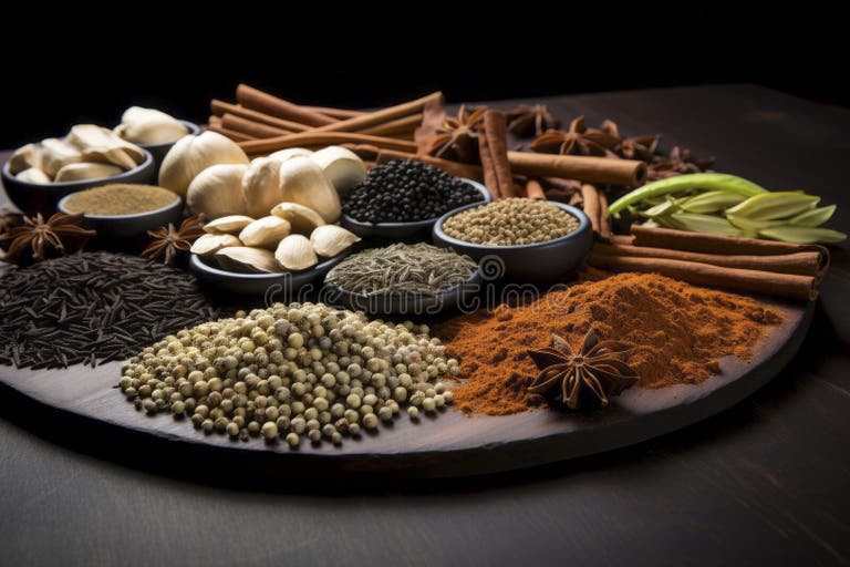 Rustic Spice Assortment Display Stock Illustration - Illustration of ...