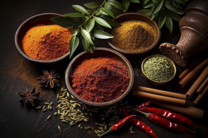 Rustic Spice Assortment Display Stock Illustration - Illustration of ...