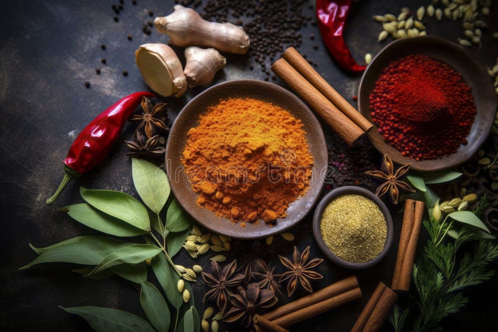 Rustic Spice Assortment Display Stock Illustration - Illustration of ...