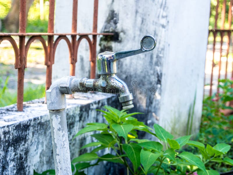 Rustic Spigot / Faucet on Garden Stock Image - Image of deterioration ...