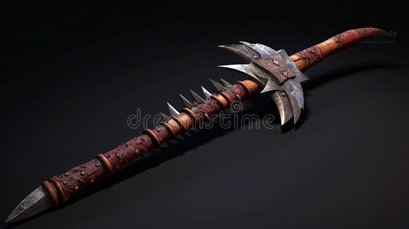 Rustic Spiked Dagger with 3d Rendered Details Stock Illustration ...