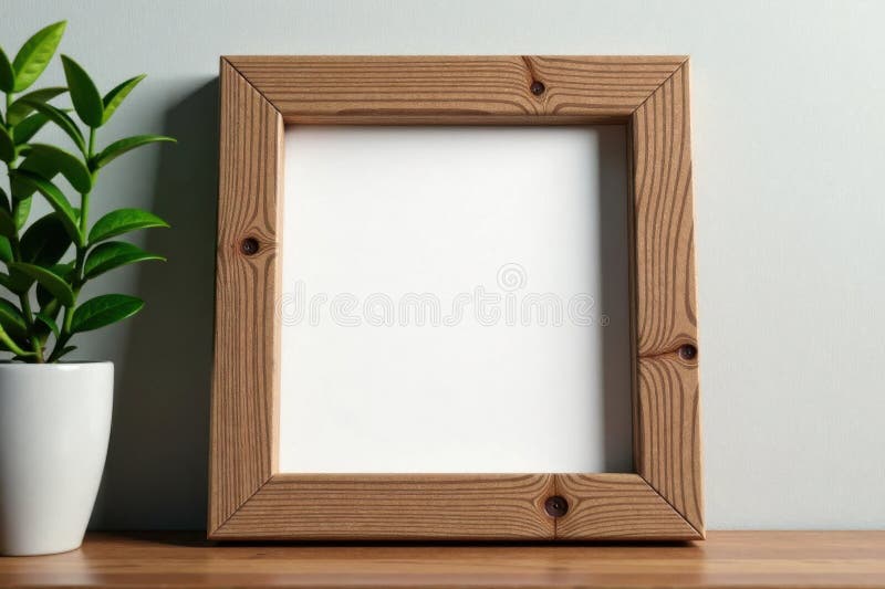Rustic Square Wood Photo Frame, Natural Finish, Grain, Rustic Stock ...