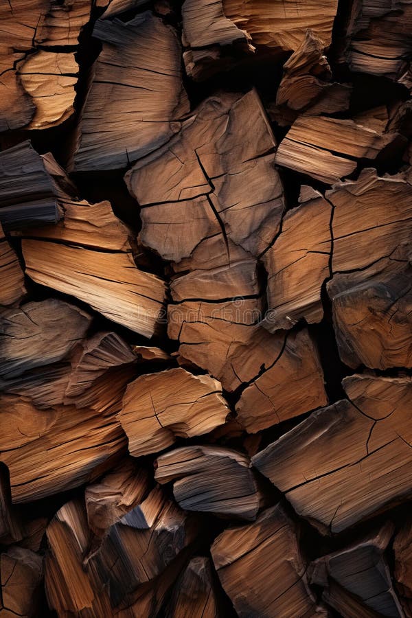 Rustic Stack of Splintered Firewood Chunks Stock Image - Image of ...