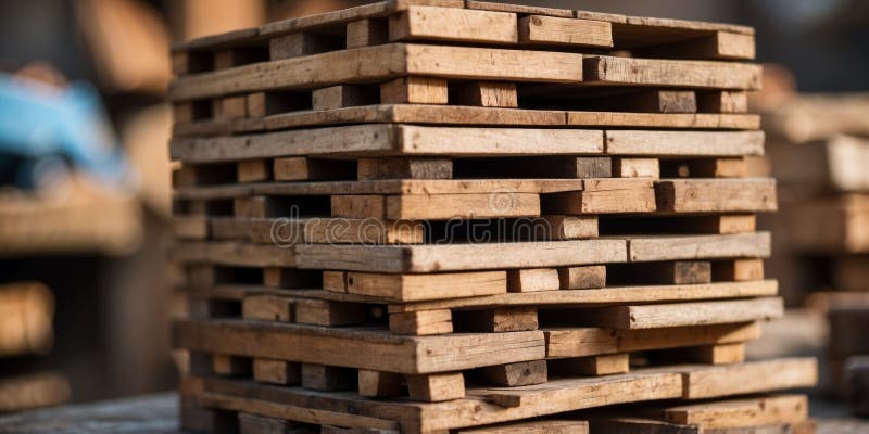 Rustic Stack of Wooden Pallets for Transportation or Construction ...
