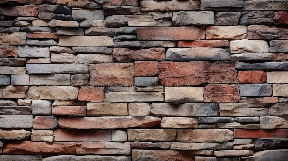 Rustic stacked stone wall stock image. Image of structure - 373441095
