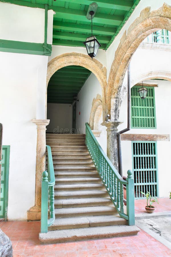 Interior in a Old Colonial Cuban House Stock Image - Image of exterior ...
