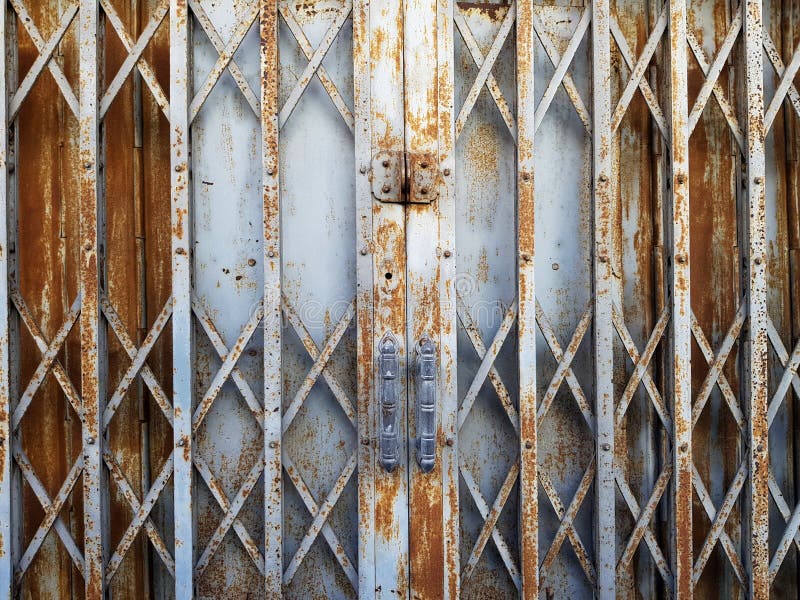 Rustic Steel Folding Sliding Door Stock Photo - Image of beautiful ...
