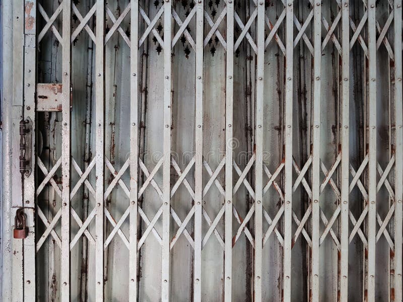 Rustic Steel Folding Sliding Door Stock Image - Image of home, material ...