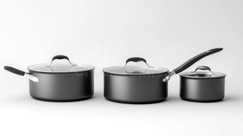 Rustic Steel Pots and Pans Gleam Under Soft Light, Showcasing Their ...