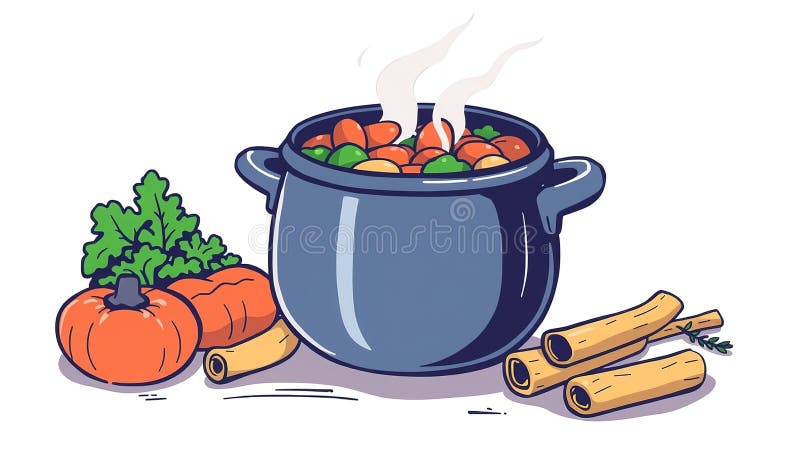 Rustic Stew Pot Illustration a Versatile Design Element for Your ...