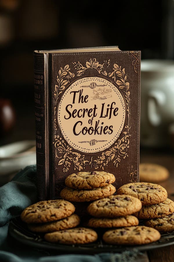 Vintage Book and Chocolate Chip Cookies in Cozy Setting Stock Image ...