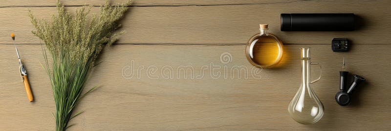 Rustic Still Life with Herbs and Oils Natural Elements Handcrafted ...