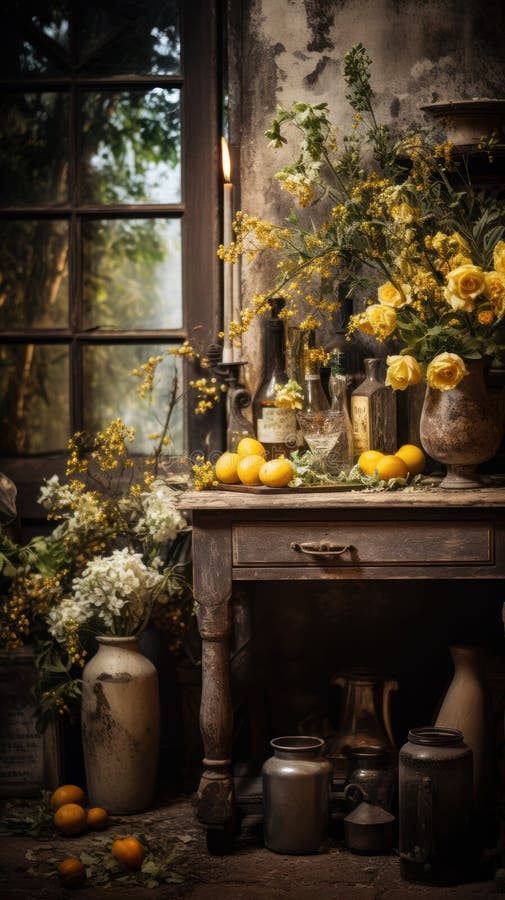 Rustic Still Life .vertical Arrangement Stock Photo - Image of design ...