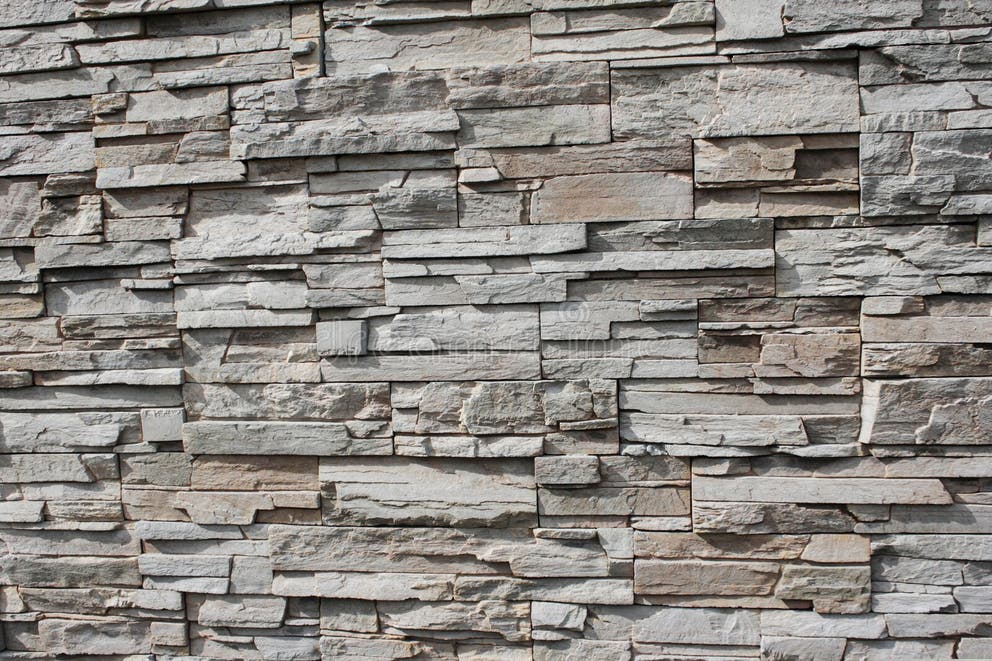 Horizontal Stone Brick Wall, Front View. Texture Background Stock Photo ...