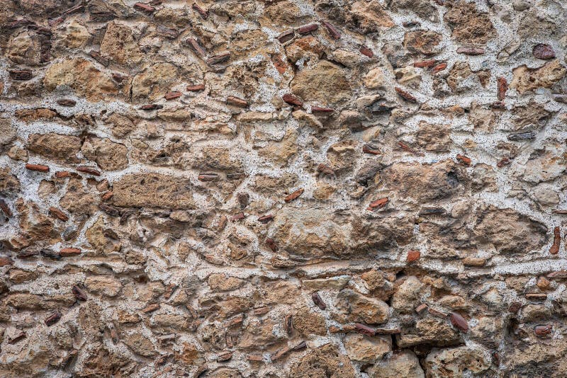 Rustic Stone and Brick Wall Texture with Natural Patterns Stock Photo ...