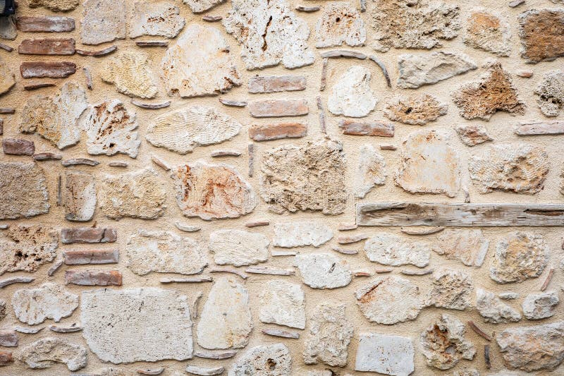 Rustic Stone and Brick Wall with Weathered Texture Stock Image - Image ...
