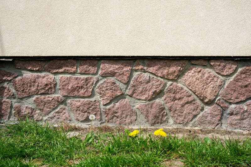 Rustic Stone Foundation Showing Textured Masonry. Stock Photo - Image ...