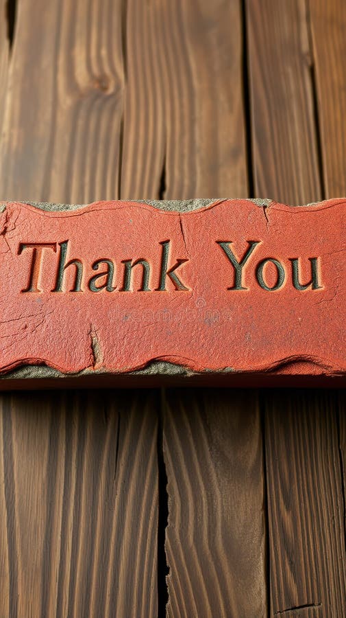 Thank You Stone Plaque Displayed on Rustic Wooden Surface Highlighting ...