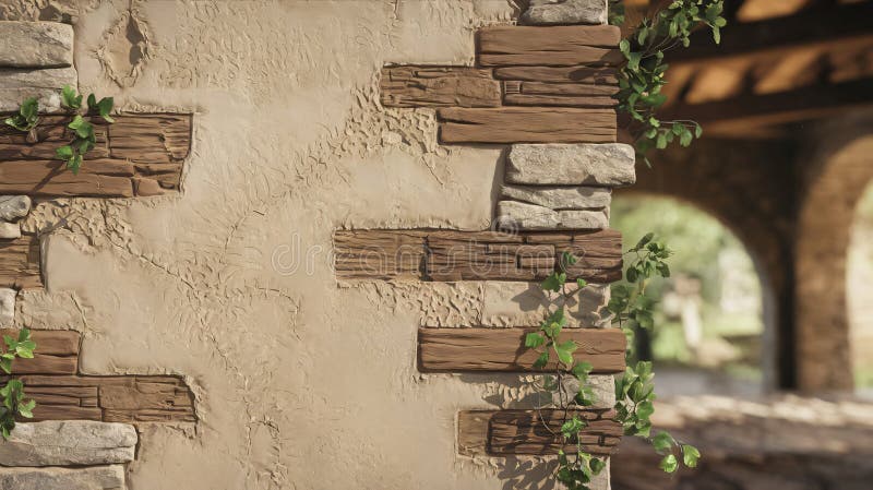 Rustic Stone and Plaster Wall Texture, Good Resolution Stock Photo ...