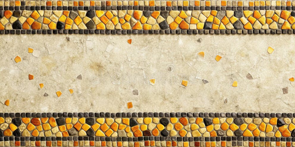 Rustic Stone and Tile Border Design with Weathered Surface. Generative ...