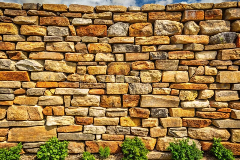 Rustic Stone Wall Background Stock Illustration - Illustration of ...