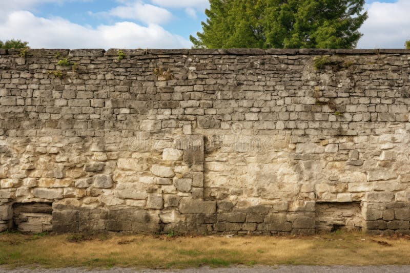 Rustic Stone Wall Details of a Country Manor Stock Image - Image of ...