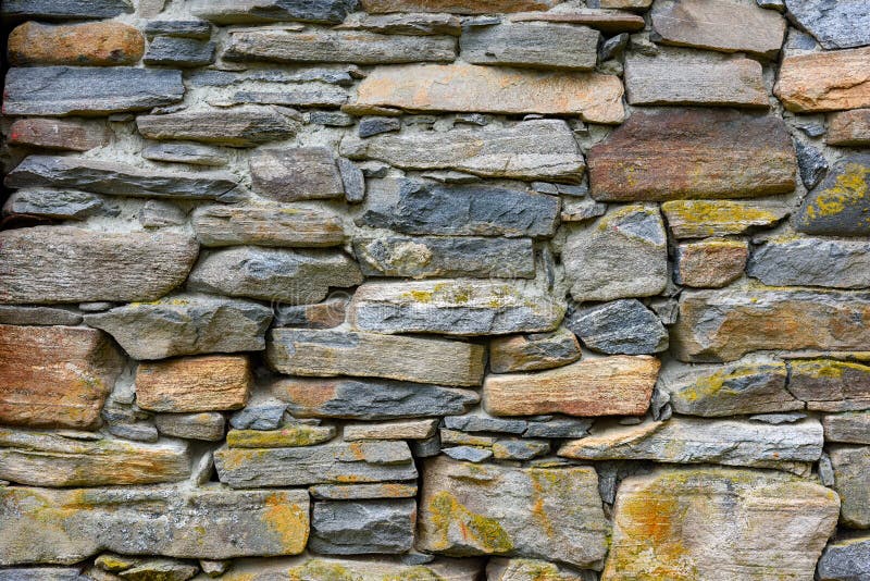 Natural Stone Wall Showcasing a Mix of Gray and Beige Stones in a Rustic Design, Ideal for ...