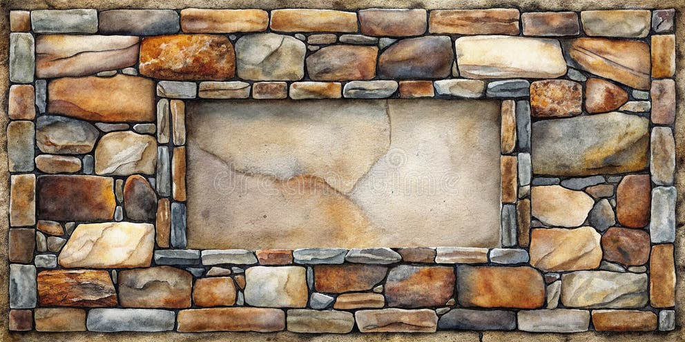 Rustic Stone Wall Frame Border a Versatile Design Element for ...