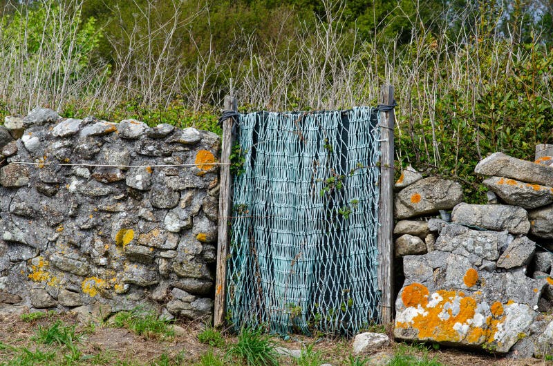 Rustic Stone Wall with Handmade Woven Gate in Countryside Setting Stock ...