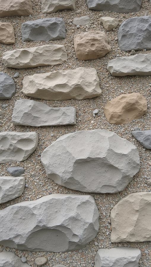 Rustic Stone Wall with Large Uneven Gray and Brown Stones Stock ...