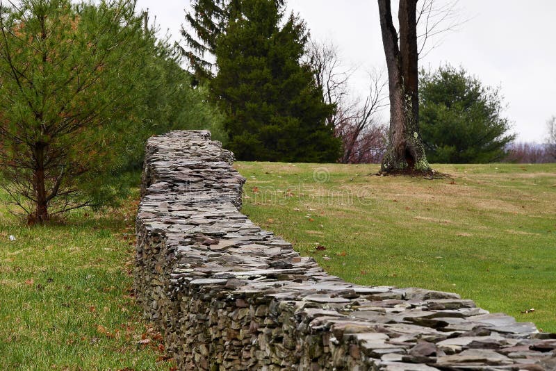 Rustic Stone Wall stock photo. Image of setting, yard - 80236238