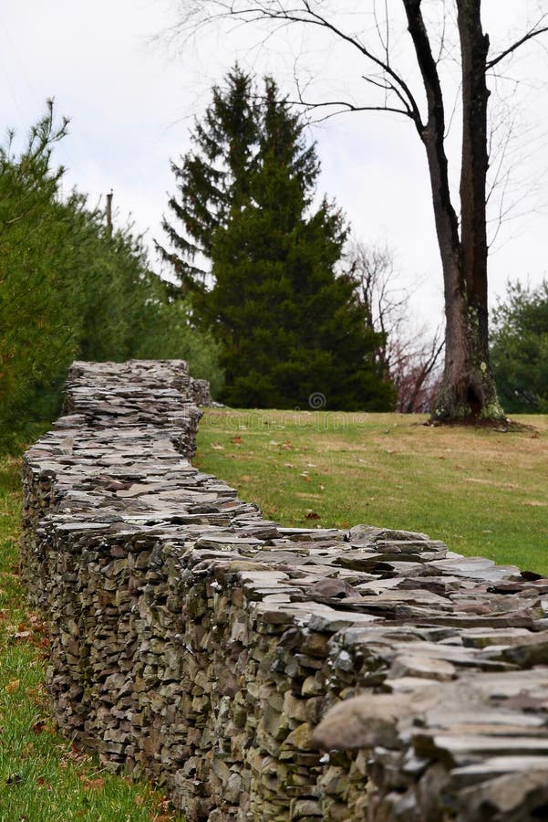 Rustic Stone Wall stock photo. Image of rural, landscaping - 80238056