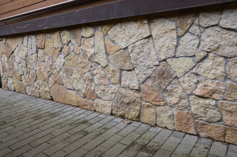 Rustic Stone Wall with Natural Texture and Patterns Stock Photo - Image ...