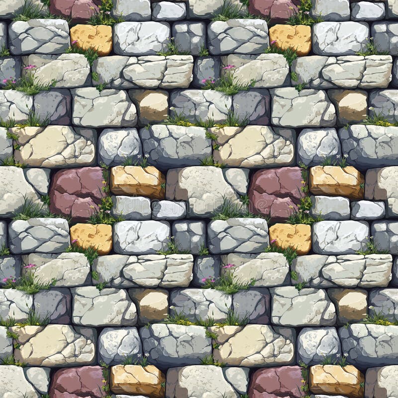 Rustic Stone Wall Pattern - Seamless Texture for Architectural Design ...