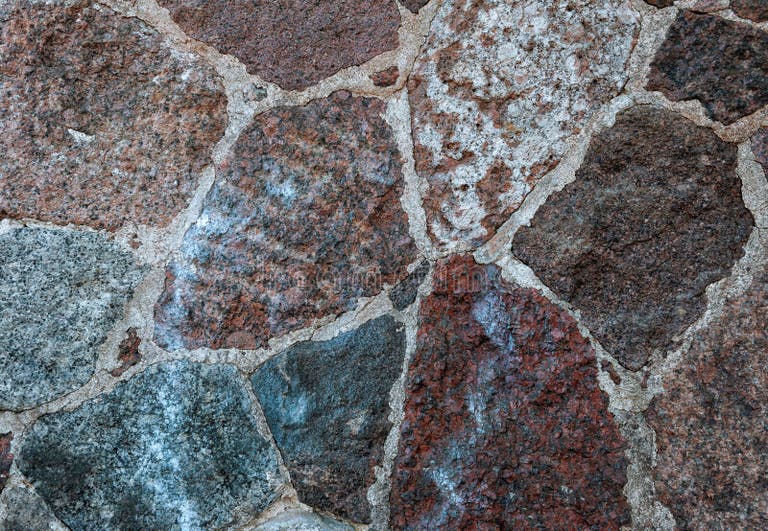 Rustic Stone Wall Showing Rough Granite Textures and Solid Construction ...