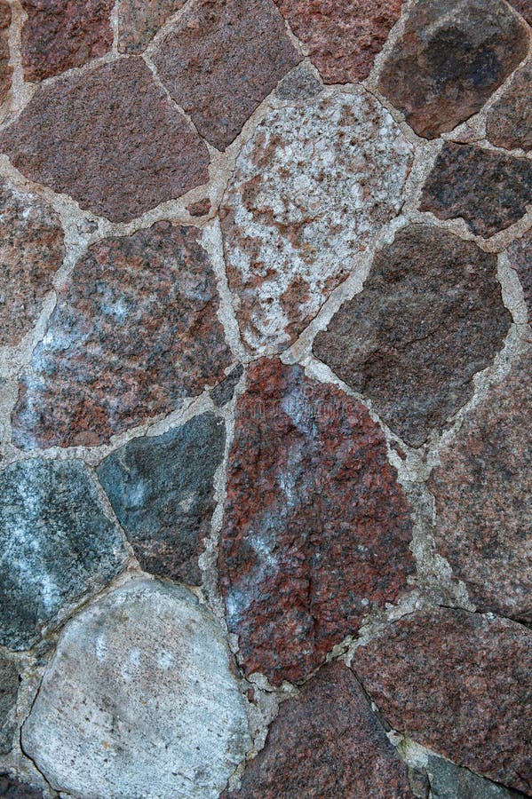 Rustic Stone Wall Showing Rough Granite Textures and Solid Construction ...