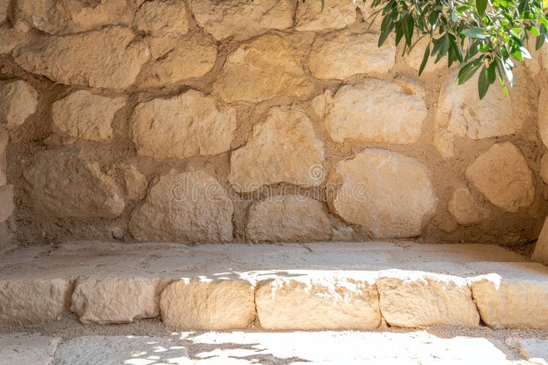 Rustic Stone Wall with Steps Stock Illustration - Illustration of ...