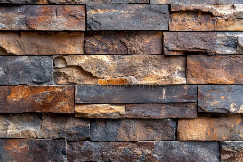 Rustic Stone Wall Texture: Brown, Gray, and Beige Blocks Stock ...