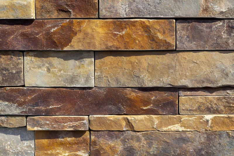 Rustic Stone Wall Texture: Brown, Tan, and Gray Blocks Stock ...