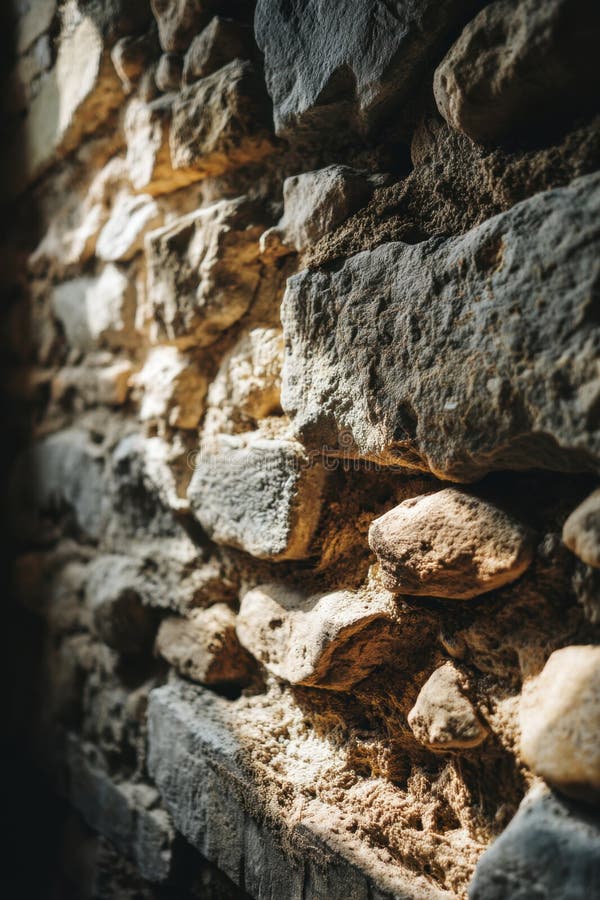 Rustic Stone Wall Texture with Natural Light Ideal for Architectural ...