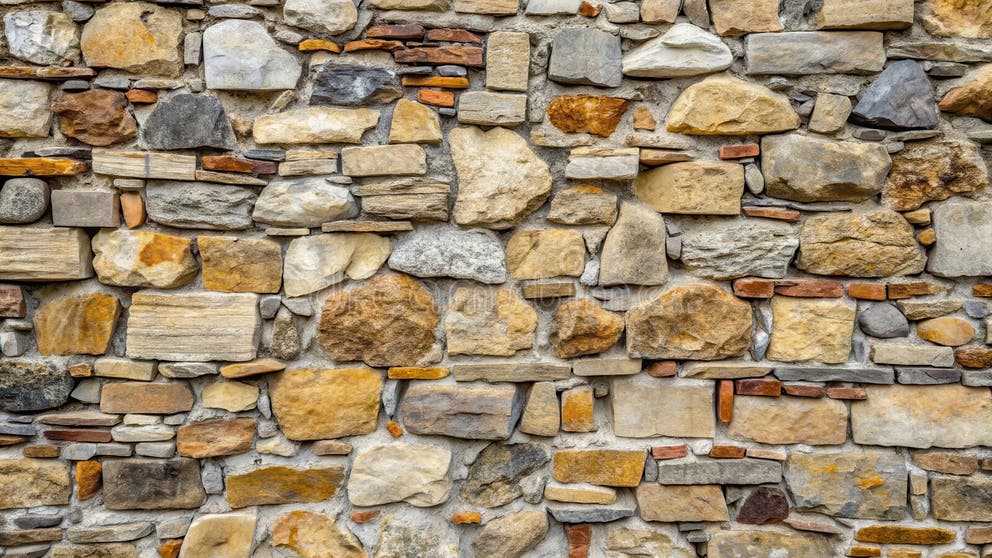 Rustic Stone Wall Texture a Seamless Pattern of Varied Shapes and Hues ...