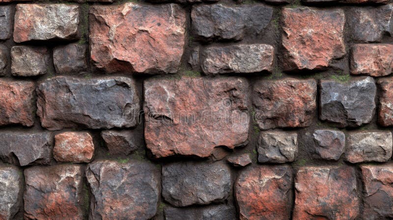 A Rustic Stone Wall Texture Showing Irregular Shapes and Colors Stock ...