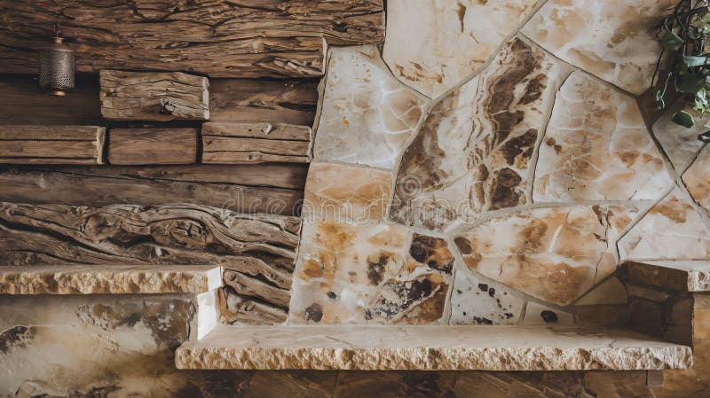 Rustic Stone and Wood Wall Texture Background, Good Resolution Stock ...