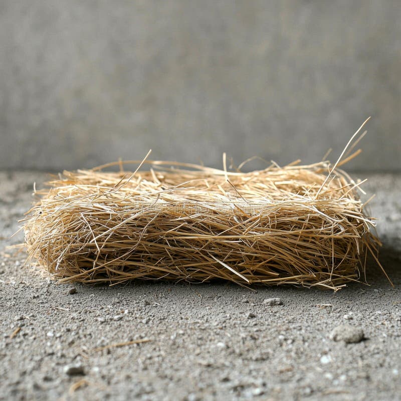 Rustic Straw Bale on Concrete Surface for Natural Decor or Diy Projects ...