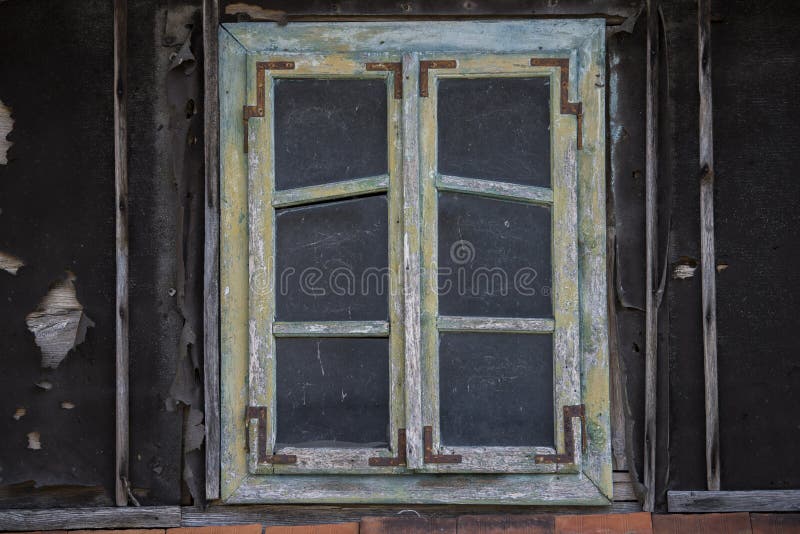 Rustic style aged window. stock photo. Image of domestic - 246735476