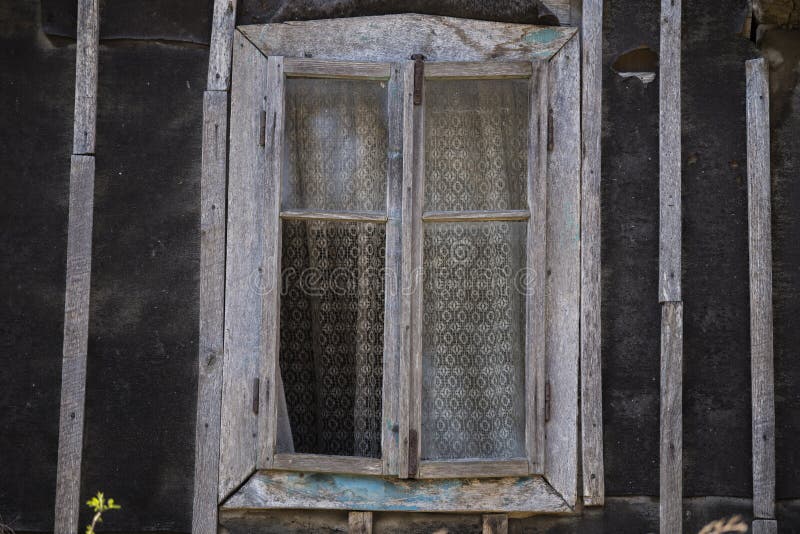Rustic style aged window. stock photo. Image of architecture - 246735490