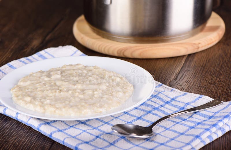 Rustic Style. Breakfast of Freshly Cooked Oatmeal Stock Image - Image ...