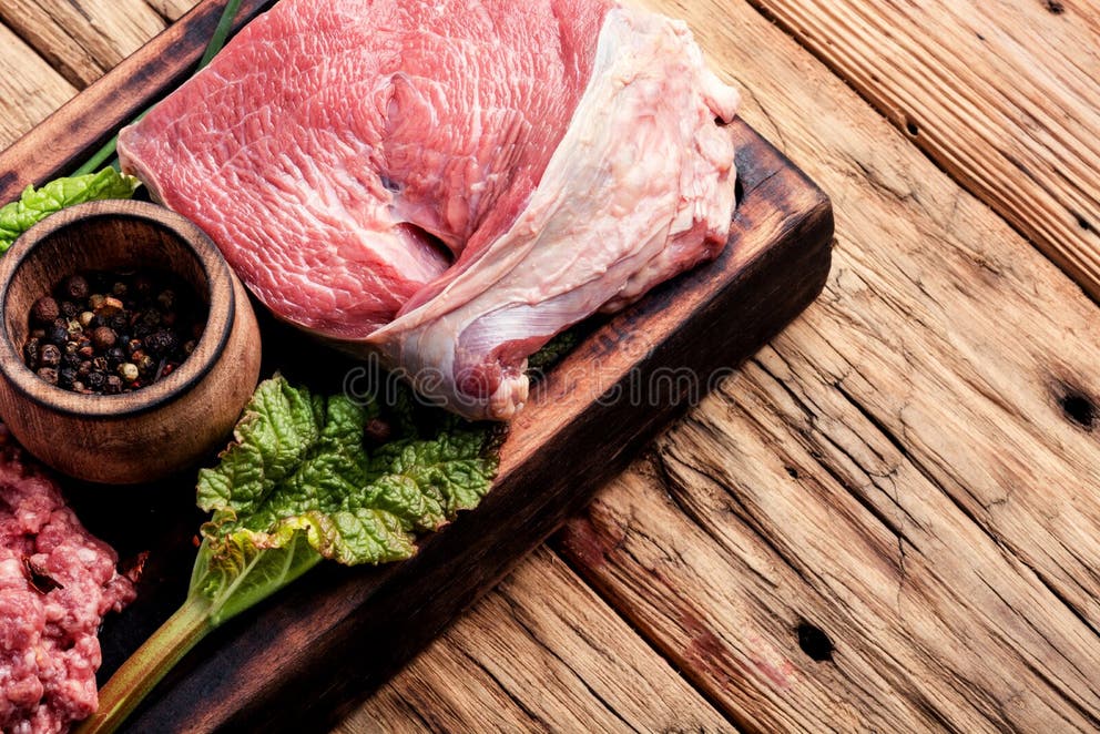 Beef and farce stock image. Image of veal, mince, wooden - 145823705